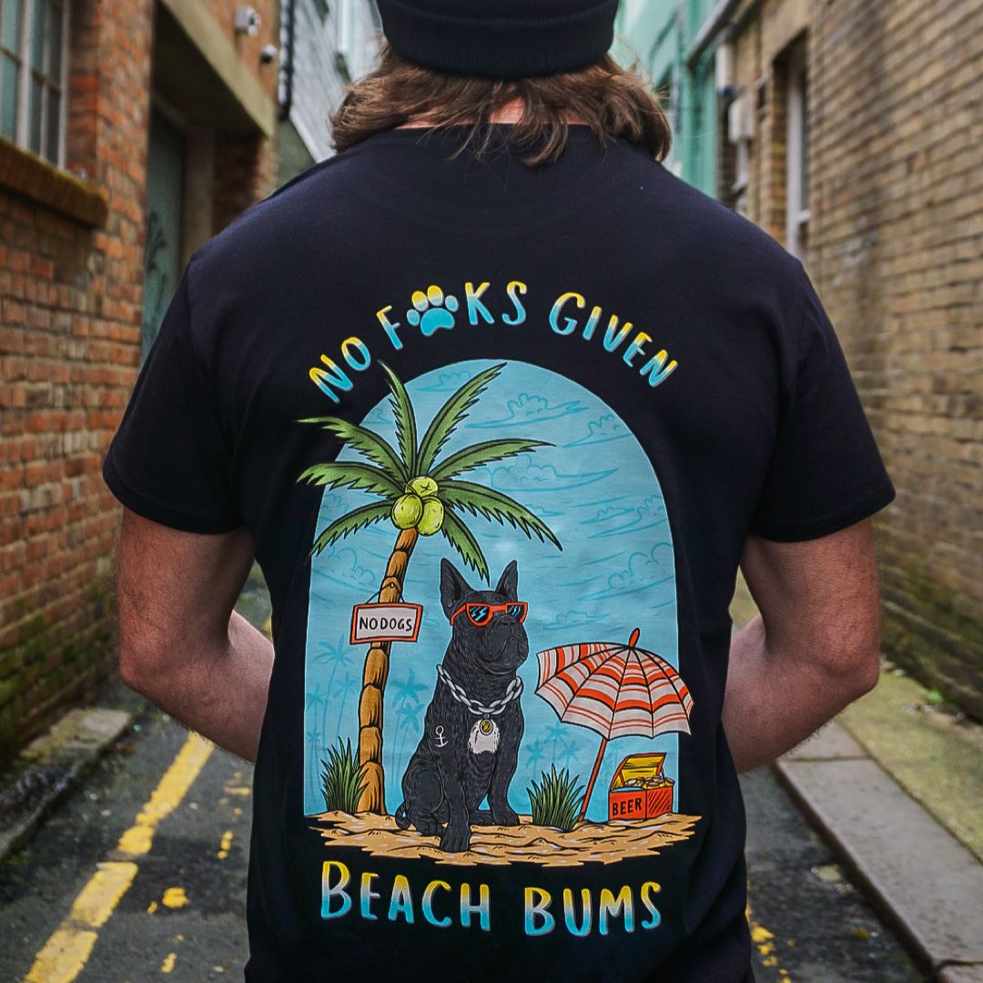 No F🐾ks Given Frenchie T-Shirt Organic | Beach Bums Clothing