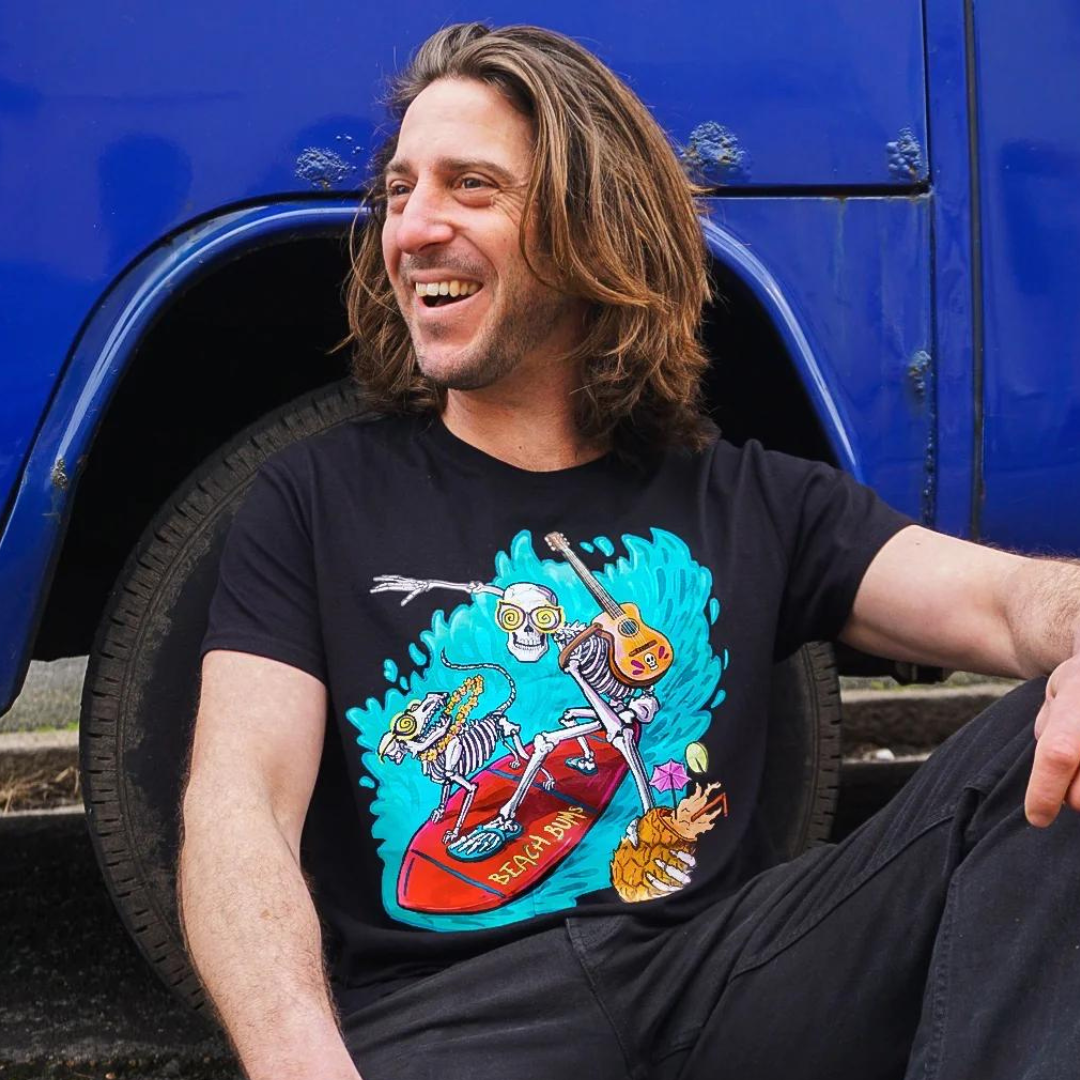 Surfing Skeleton Organic unisex Alternative Surf Clothing | Beach Bums ...